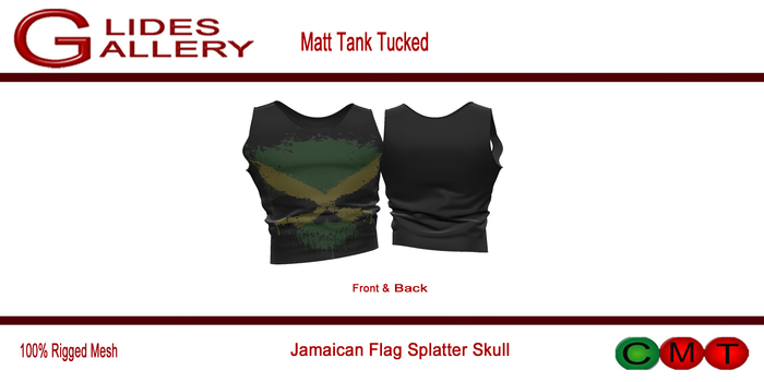Second Life Marketplace - Matt Tank Tucked AESTHETIC Flag Splatter Skull
