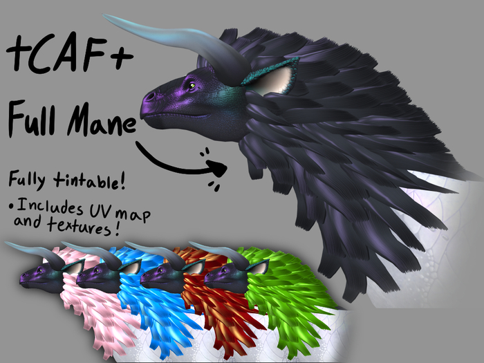 Second Life Marketplace - +CAF+ Dragon Full Mane + Fluffs
