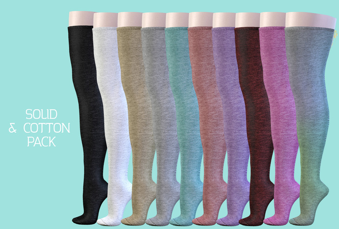 Second Life Marketplace - Gemini -Michi Stockings- SOLID & COTTON PACK ...