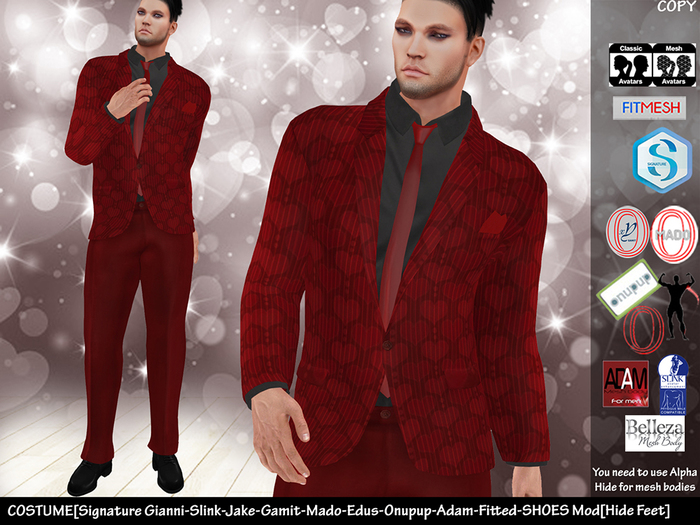 Second Life Marketplace - [NF] - Male Valentine Costume 1- [Valentino ...