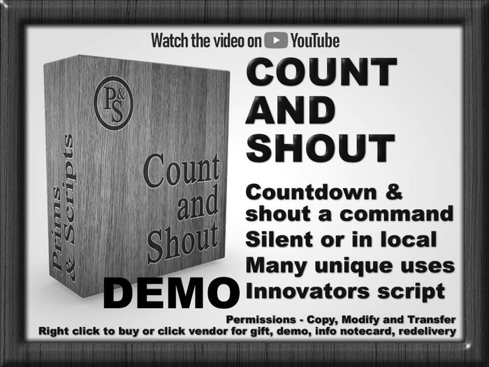 Second Life Marketplace - DEMO Count and Shout