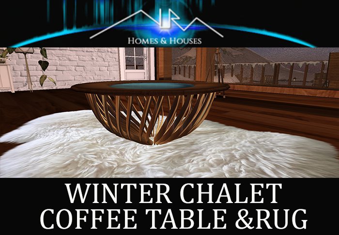Second Life Marketplace - WINTER CHALET COFFEE TABLE&RUG