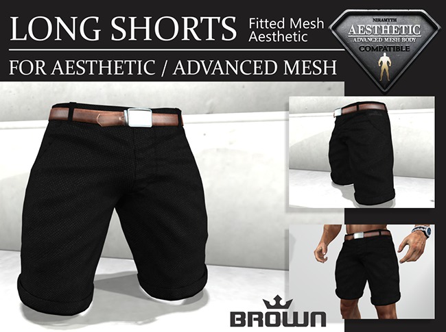 Second Life Marketplace - Long Shorts For Aesthetic Black Jeans