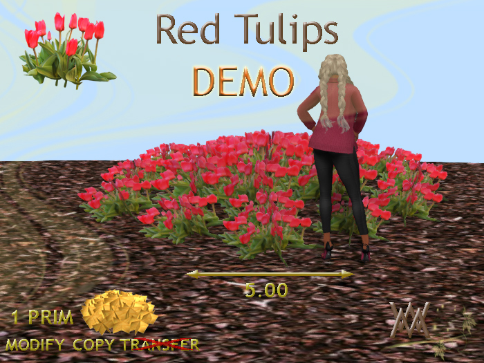 Second Life Marketplace - Plant FF s3. Tulips Red by Wild Motley DEMO