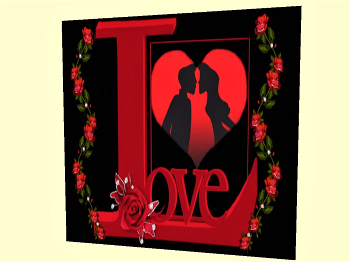 Second Life Marketplace - #007 GIF ANIMATED canvas Love, Couple, Roses ...