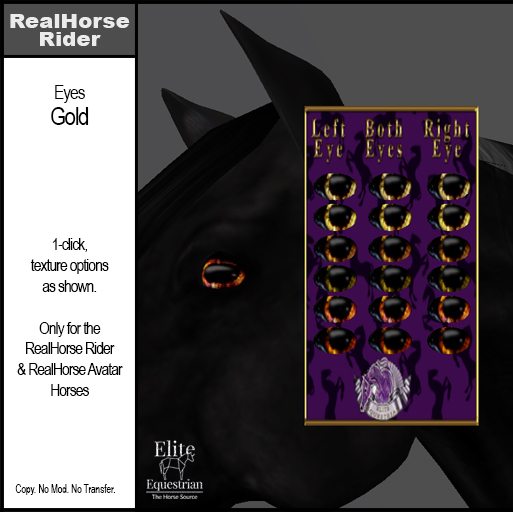 Second Life Marketplace - *E* RealHorse EyeTexture HUD [BOXED] Gold
