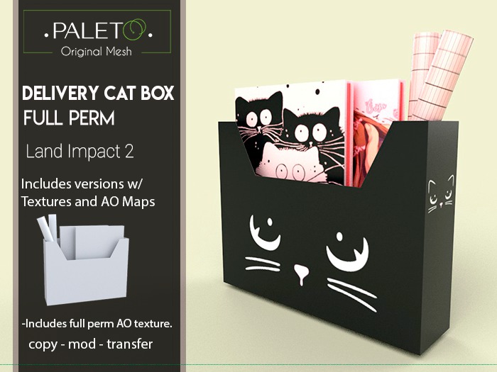 Second Life Marketplace - Delivery Cat Box - FULL PERM (BOX)