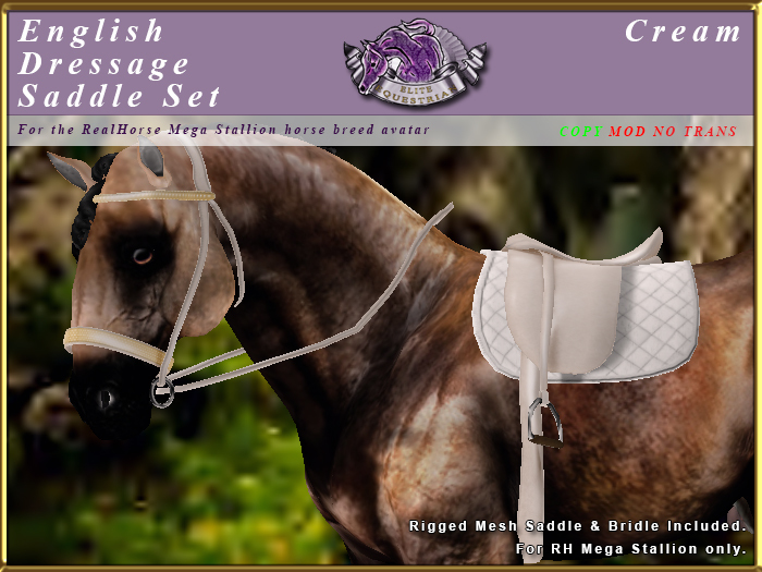 Second Life Marketplace - *E* English Dressage Saddle Set [BOXED] RH ...