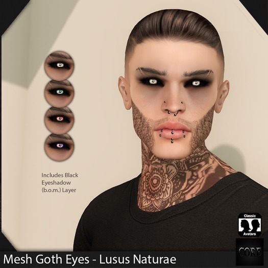 Second Life Marketplace - ::: Core ::: Mesh Goth Eyes - Lusus Naturae