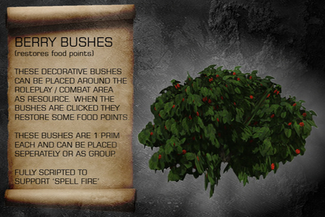 Second Life Marketplace - BERRY BUSHES PACK (4 bushes each 1 prim)