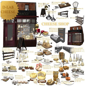 Second Life Marketplace - D-LAB cheese shop 22 cheese set