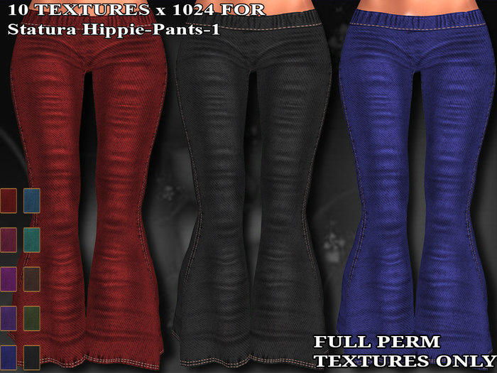 Second Life Marketplace - Statura Hippie-Pants-Textures Pack 4