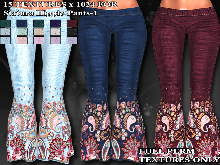 Second Life Marketplace - Statura Hippie-Pants-Textures Pack 3