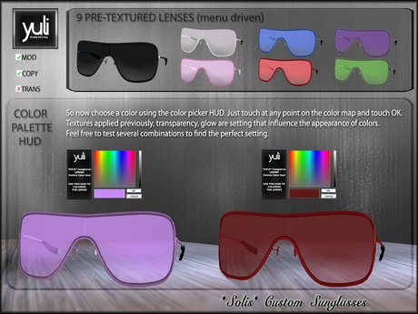 Second Life Marketplace - (Yuli) Solis Custom Sunglasses ULTIMATE Version