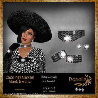 Second Life Marketplace - DANIELLE Coco Diamonds black and white