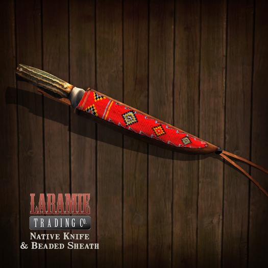 Second Life Marketplace - [Blackwood Traders] Native Stag Horn Knife-Red