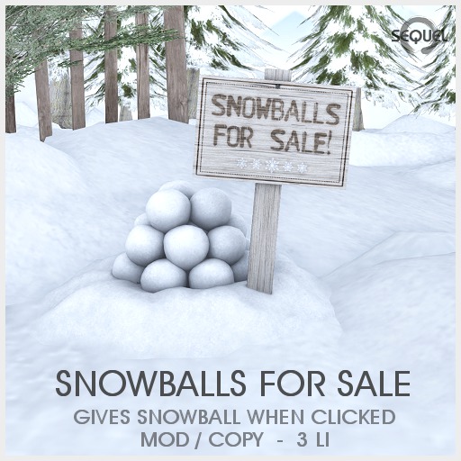 Second Life Marketplace - Sequel - Snowballs for Sale - Christmas ...