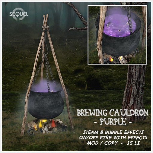 Second Life Marketplace - Sequel - Brewing Cauldron - Purple ...