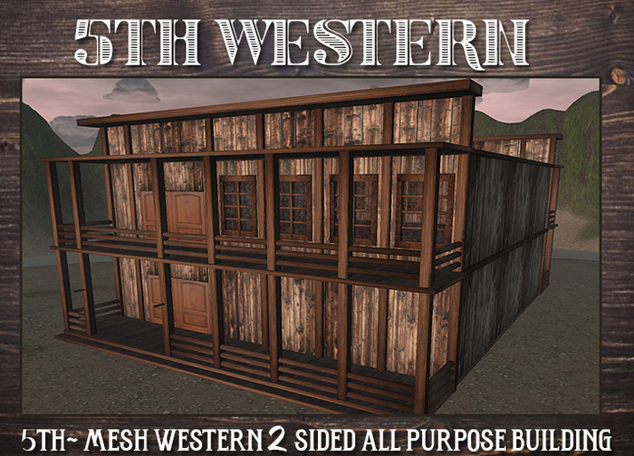 Second Life Marketplace - 5TH~ MESH Western All Purpose 2 Sided Building