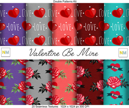 Second Life Marketplace - Valentine Be Mine Double Patterns Kit 10 ...