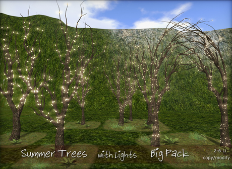 Second Life Marketplace - C- Summer Trees with Lights Big Pack