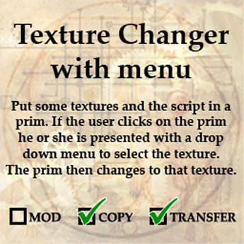Second Life Marketplace - Texture Changer - with menu