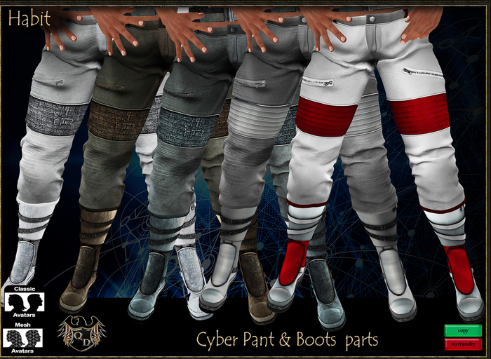 Second Life Marketplace - Cyber Pants & Boots parts "Habit"