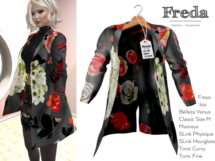 Second Life Marketplace - "Freda" Jenna Jacket, elegant long Blazer ...