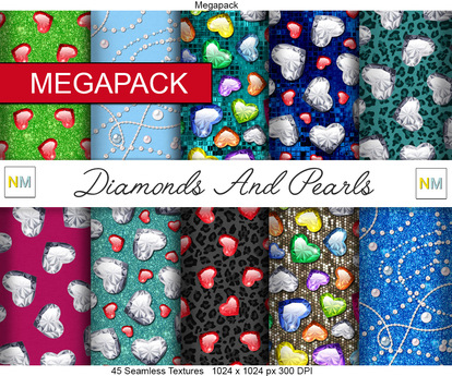 Second Life Marketplace - Diamonds And Pearls MEGAPACK Kit 45 Seamless ...