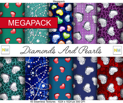 Second Life Marketplace - Diamonds And Pearls MEGAPACK Kit 45 Seamless ...