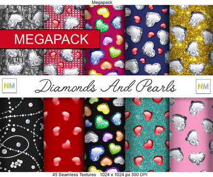 Second Life Marketplace - Diamonds And Pearls MEGAPACK Kit 45 Seamless ...