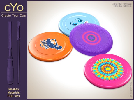 Second Life Marketplace - cYo Frisbee | Flying Disk, 3 meshes ...