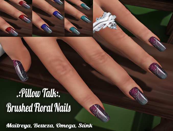 Second Life Marketplace - .:PT:. Brushed Floral Nails