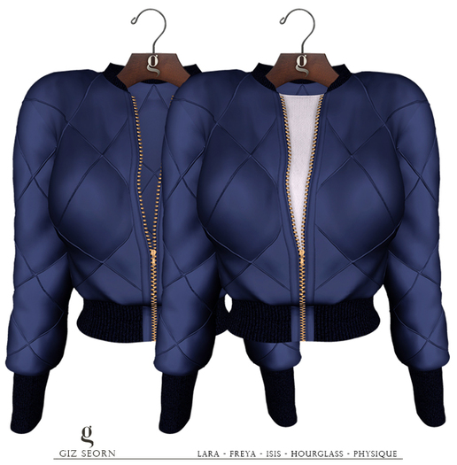 Second Life Marketplace - Giz Seorn - Nixie Puffer Jacket [Navy Blue]
