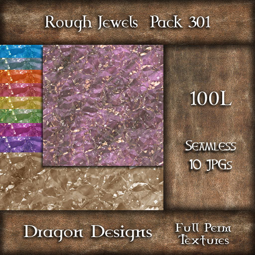 Second Life Marketplace - Dragon Designs Seamless Rough Jewel Textures ...