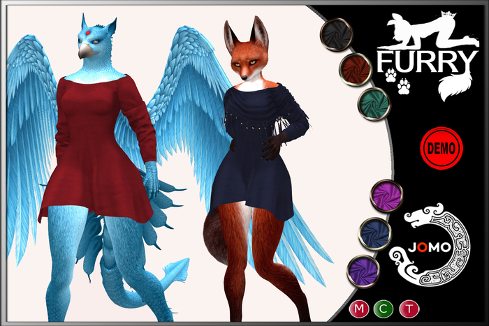 Second Life Marketplace - C&N Furry Jomo outfit Dulce Demo v1