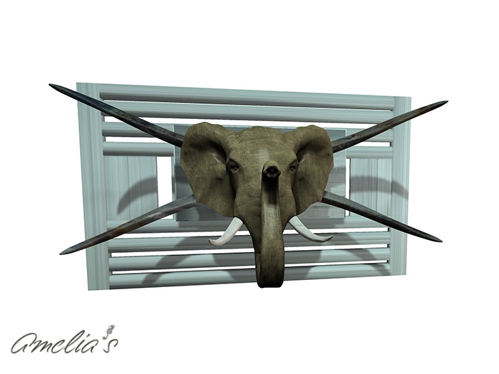 Second Life Marketplace - Amelia's African Coast Elephant Trophy Mount ...
