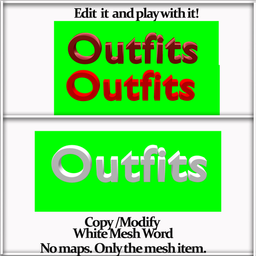 Second Life Marketplace - AmAzInG CrEaTiOnS Mesh Word Outfits