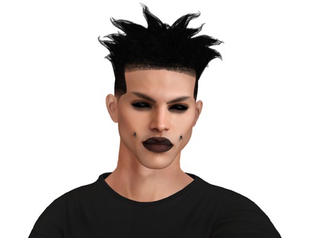 Second Life Marketplace - ::: Core ::: Glossy Lips - Goth Guy Black