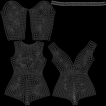 Second Life Marketplace - Full Perm Women's Deep V Cut Romper Shorts ...