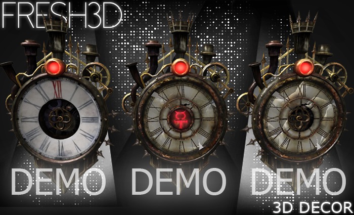 Second Life Marketplace - Fresh3D Steampunk Clock DEMO