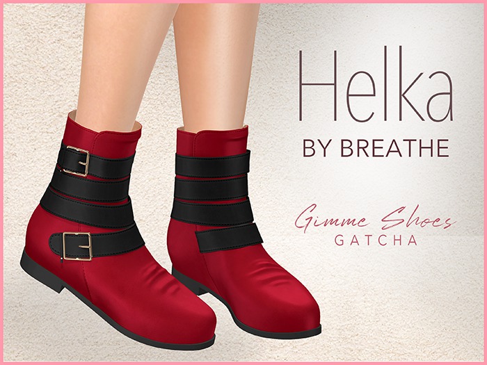 Second Life Marketplace - [BREATHE]-Helka Boots-Red Lips wHUD- Maitreya