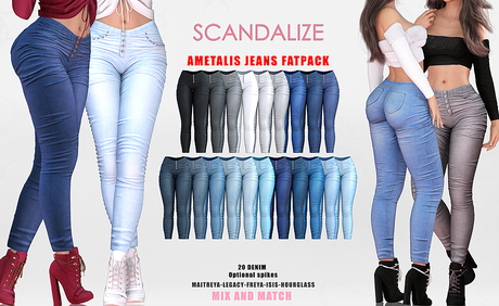 Second Life Marketplace - SCANDALIZE. Ametalis. JEANS. FATPACK