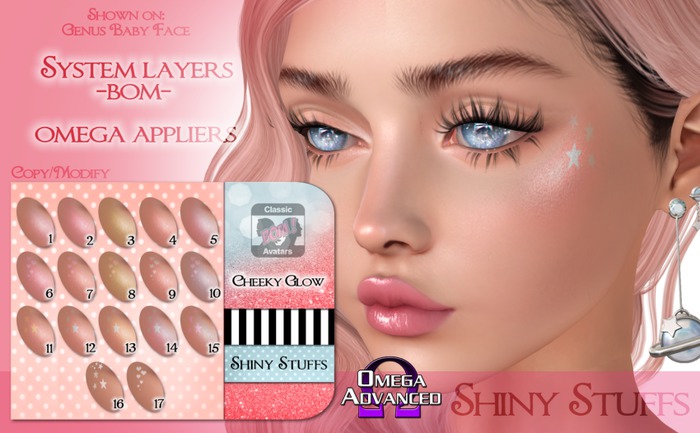 Second Life Marketplace - ~Shiny Stuffs~ Cheeky Glow BOM & Omega appliers