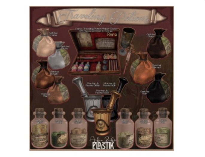 Second Life Marketplace - :[P]:- Traveling Potions Gatcha:// Satchel Noir
