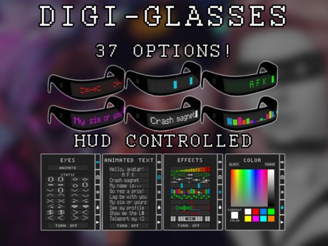 Second Life Marketplace - Digi-Glasses - Cyber LED Eyewear