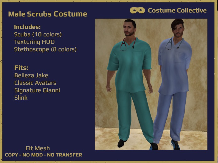 Second Life Marketplace - Male Scrubs Costume by Costume Collective