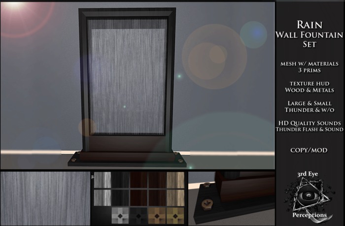 Second Life Marketplace - Rain Wall Fountain Set