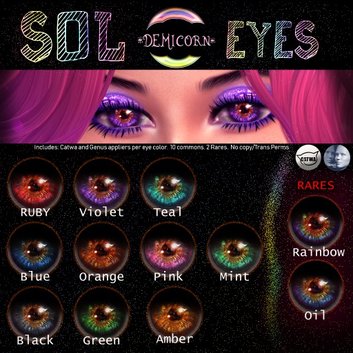 Second Life Marketplace - {Demicorn} SOL Eyes - Mint