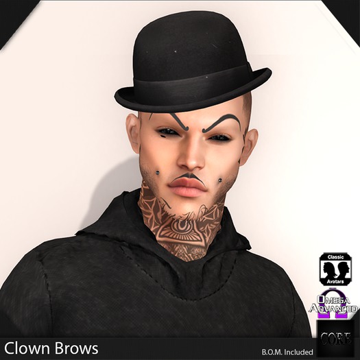 Second Life Marketplace - ::: Core ::: Clown Brows - Black